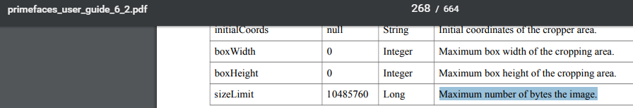 [Documentation] imageCropper: sizeLimit · Issue #3298 · primefaces/primefaces · GitHub