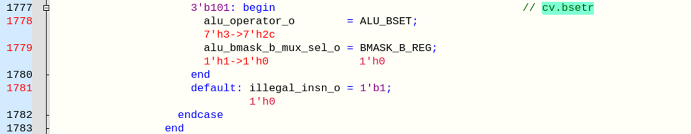 data forward violation when custom xpulp instruction, cv.bsetr followed ...