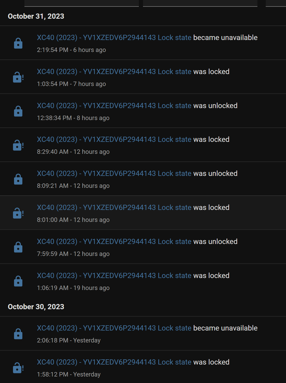 Energy status not available (Volvo XC40 Recharge 2023 originally from Germany) · Issue #116 ...