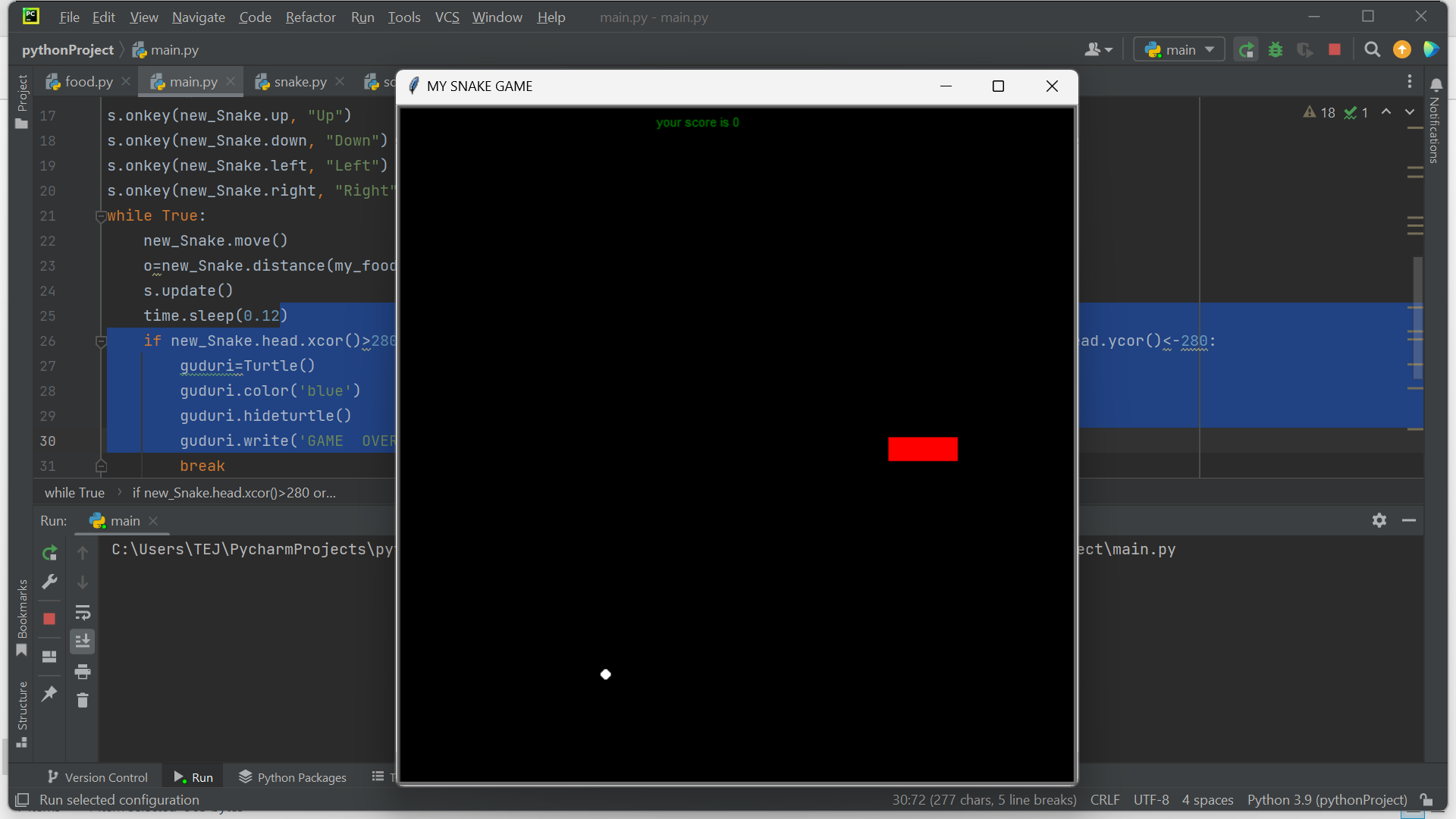 GitHub - RaviTejGuduri/SnakeGame