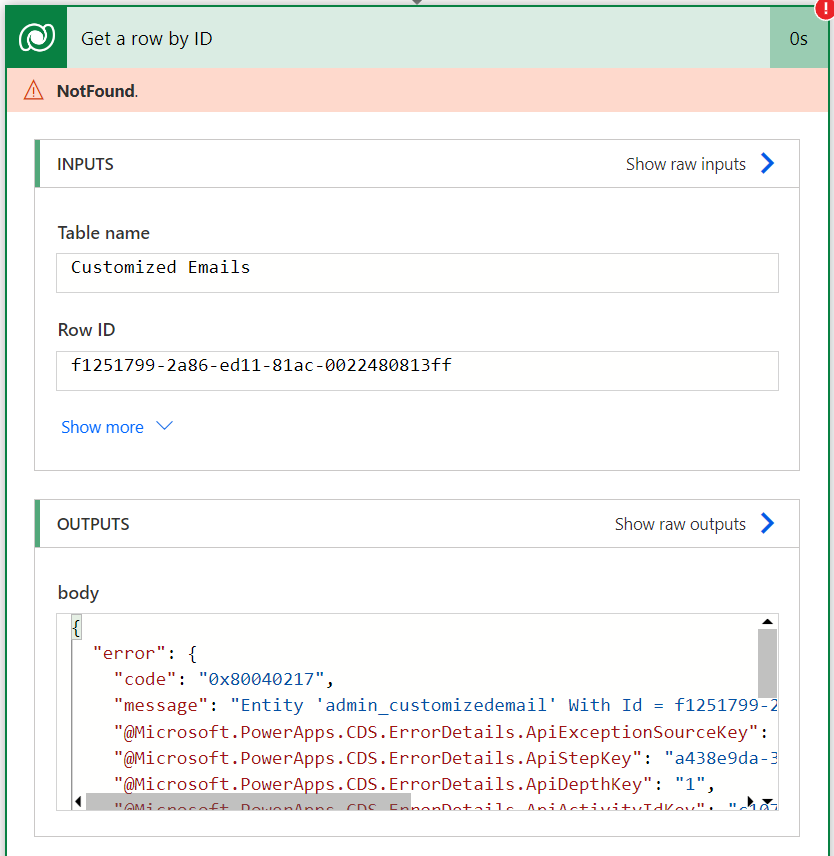 [CoE Starter Kit - BUG] Flows unable to find Row ID in Customized Email Table · Issue #5365 ...