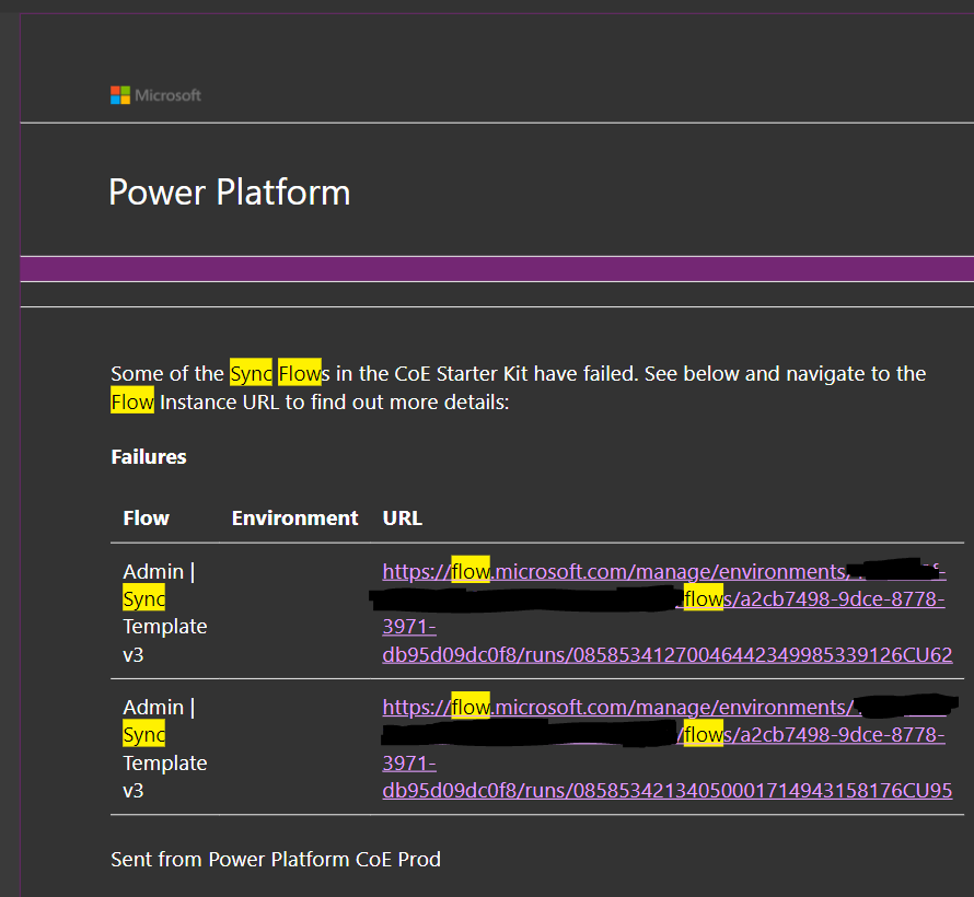 [CoE Starter Kit - BUG] Flows unable to find Row ID in Customized Email Table · Issue #5365 ...