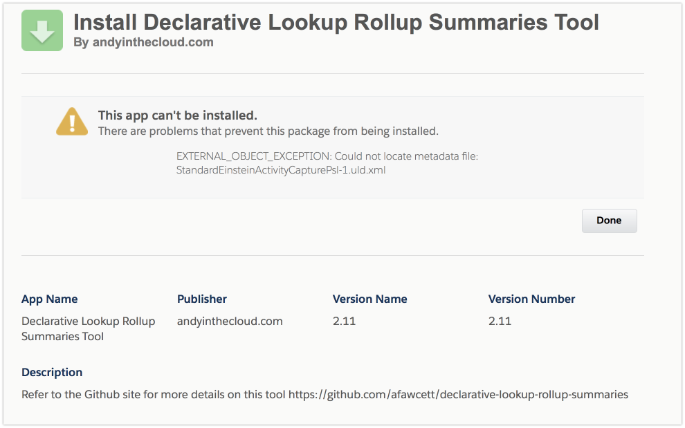 Install Error · Issue 694 · Sfdo Communitydeclarative Lookup Rollup Summaries · Github