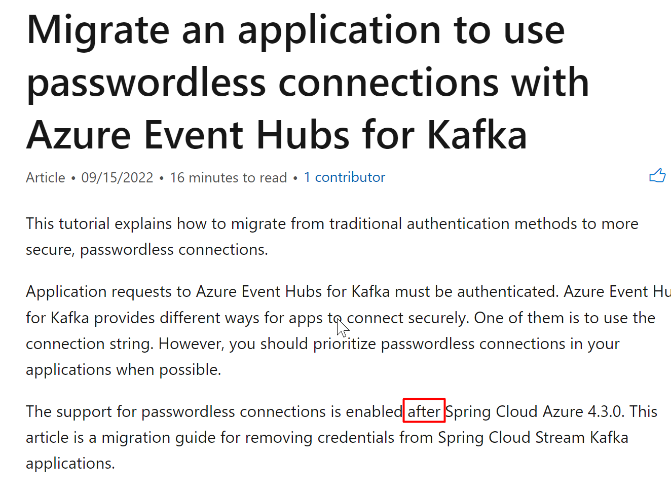 Go Through All Kafka Passwordless Quickstart Migration Guide To Make Sure Following Them Can