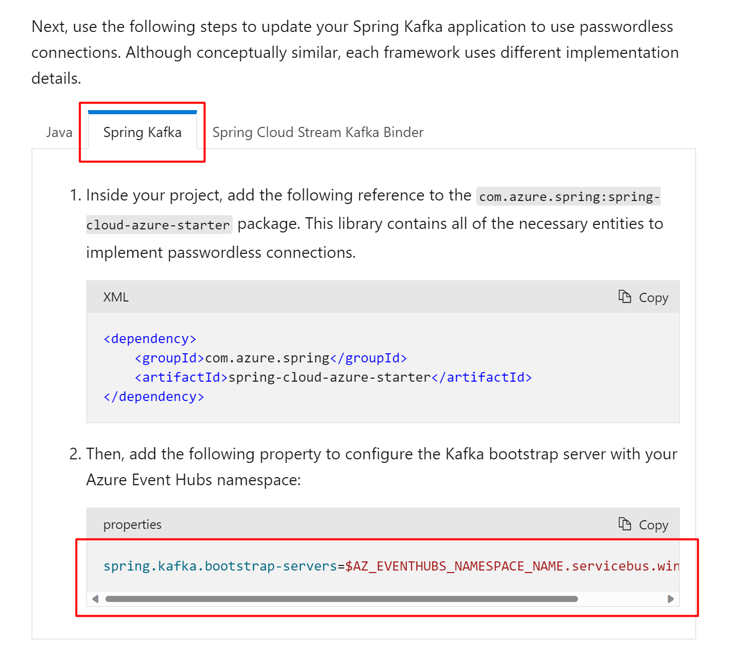 Go through all Kafka passwordless quickstart/migration-guide to make sure following them can ...