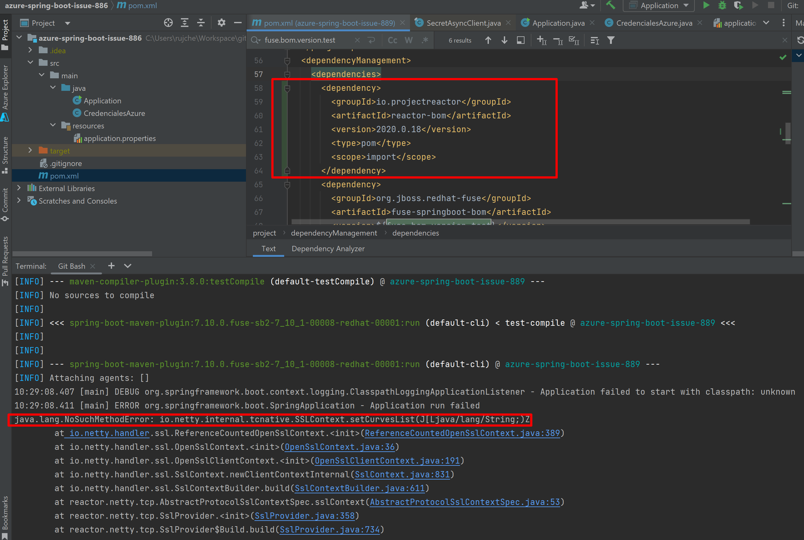 Netty Dependency Issues Using Keyvault In Azure Spring Boot 2 2 4 · Issue 886 · Microsoft Azure