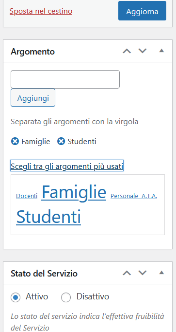 R.SC.1.1 - VOCABOLARI CONTROLLATI - Il sito della scuola deve utilizzare argomenti forniti dal ...