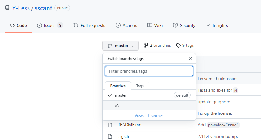 Version mess · Issue #38 · Y-Less/sscanf · GitHub