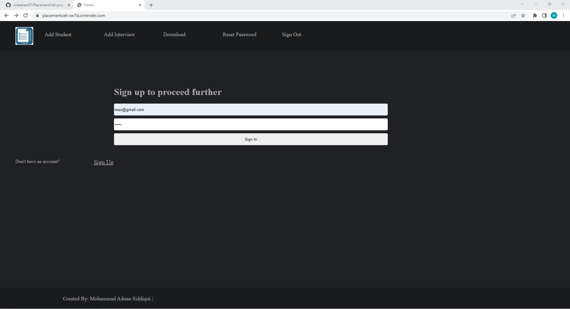 GitHub - mdadnan07/PlacementCell-project: This Placement cell web application is created for ...