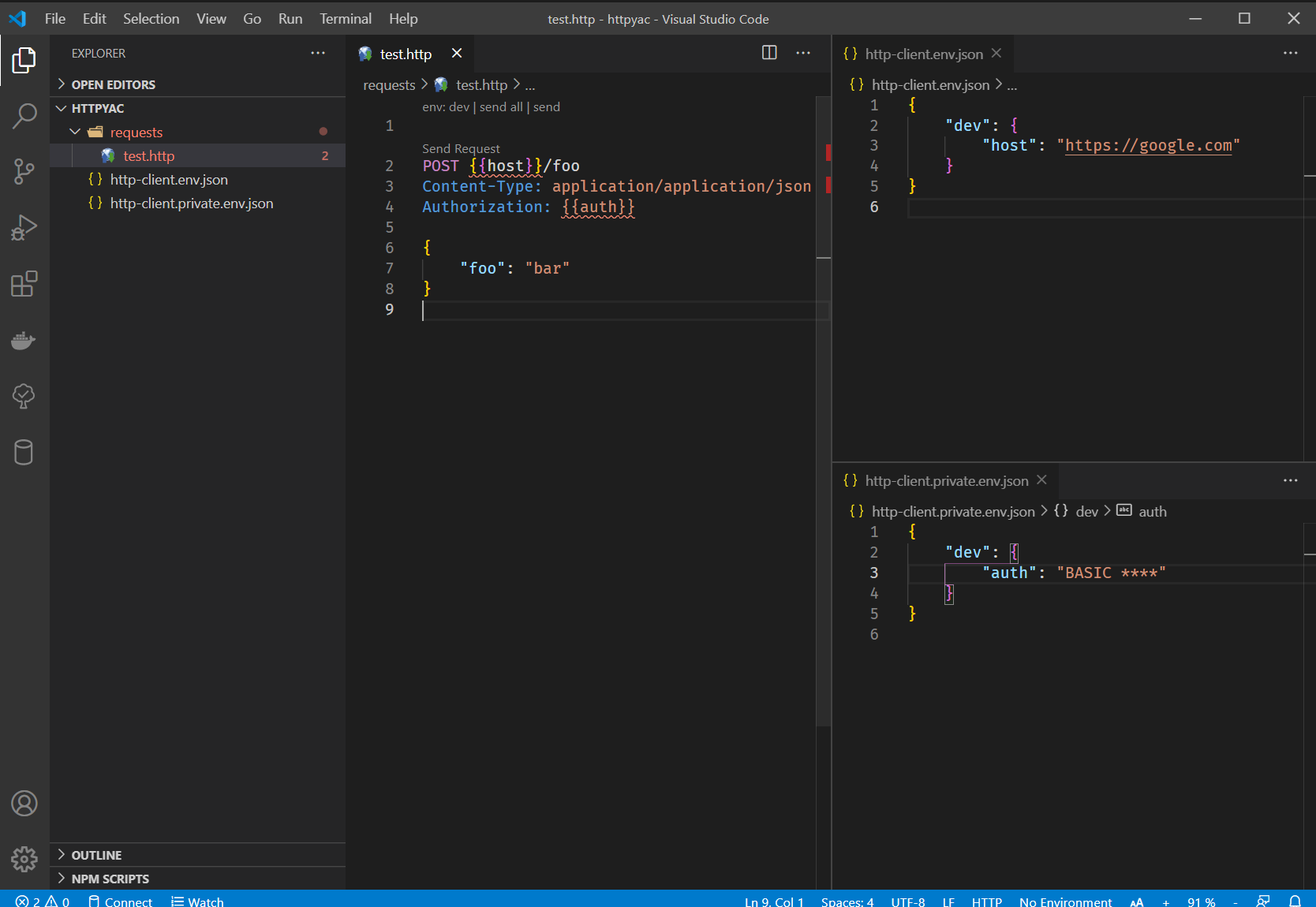 Support for IntelliJ-style http-client.env.json environment files · Issue #9 · AnWeber/vscode ...