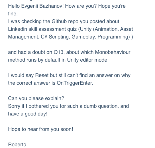 Unity quiz · Issue #5654 · Ebazhanov/linkedin-skill-assessments-quizzes · GitHub