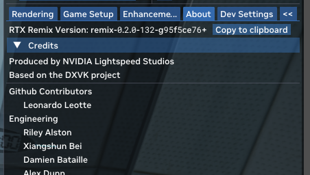 [Feature Request] Show Remix build version in GUI · Issue #187 · NVIDIAGameWorks/rtx-remix · GitHub