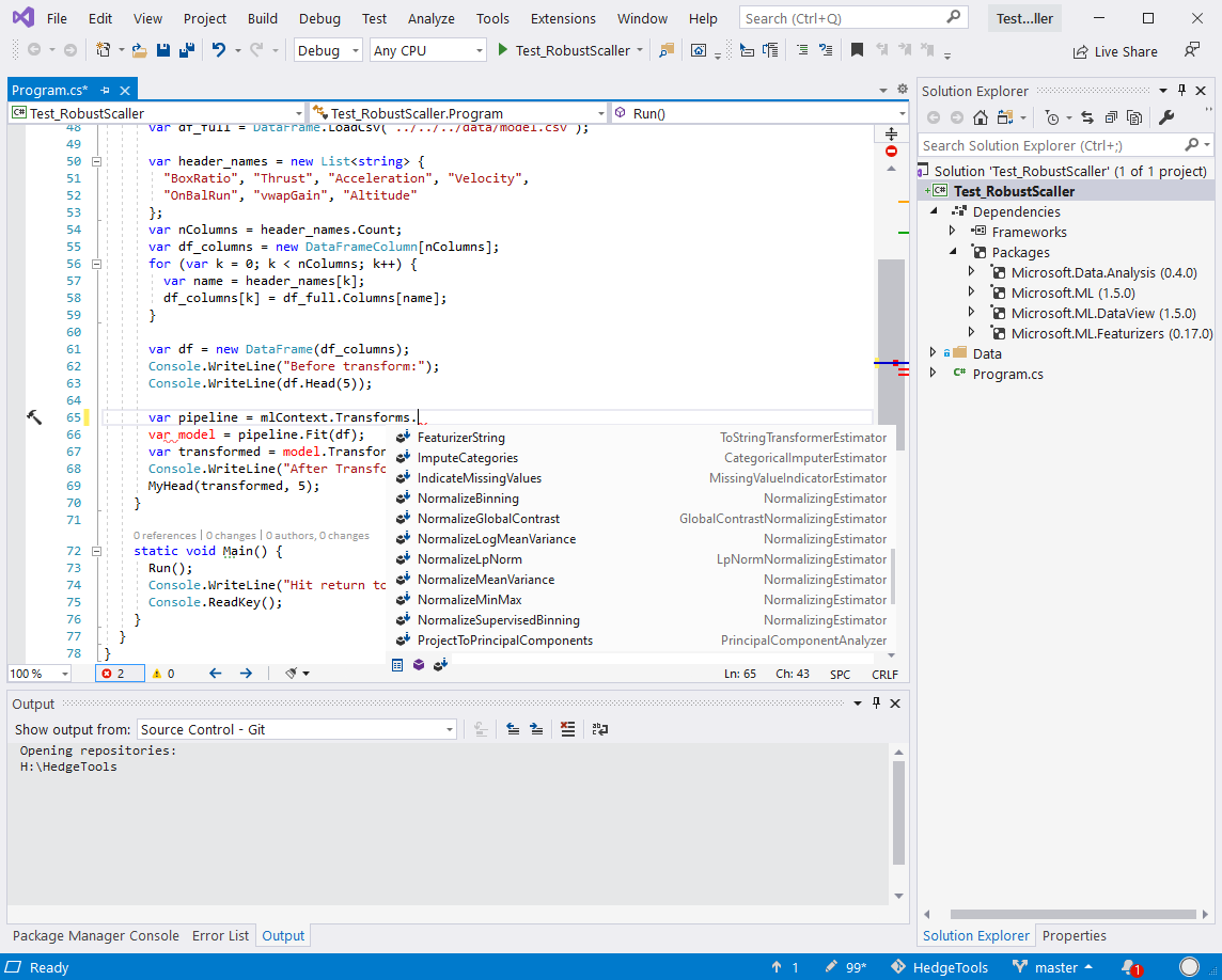 Problem with ML.NET RobustScaler · Issue #5237 · dotnet/machinelearning · GitHub