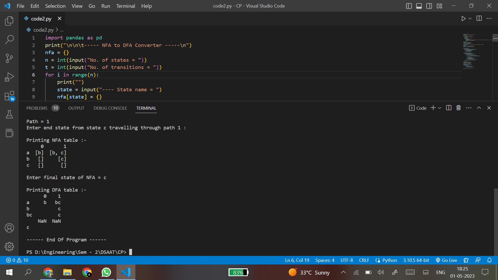 GitHub - ShivNakil/NFA-to-DFA-converter: Non-deterministic Finite Automata TO Deterministic ...