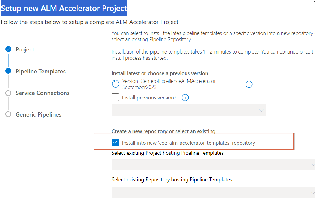 cannot Setup new ALM Accelerator Project · Issue #6711 · microsoft/coe-starter-kit · GitHub