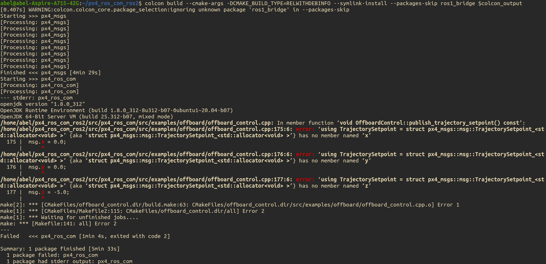 debug TrajectorSetPoint Offboard control by CasCard · Pull Request #140 ...