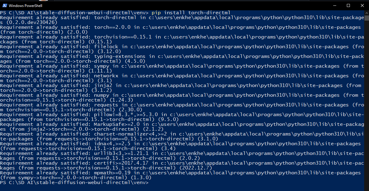 [Bug]: ModuleNotFoundError: No module named 'torch_directml' · Issue #111 · lshqqytiger/stable ...
