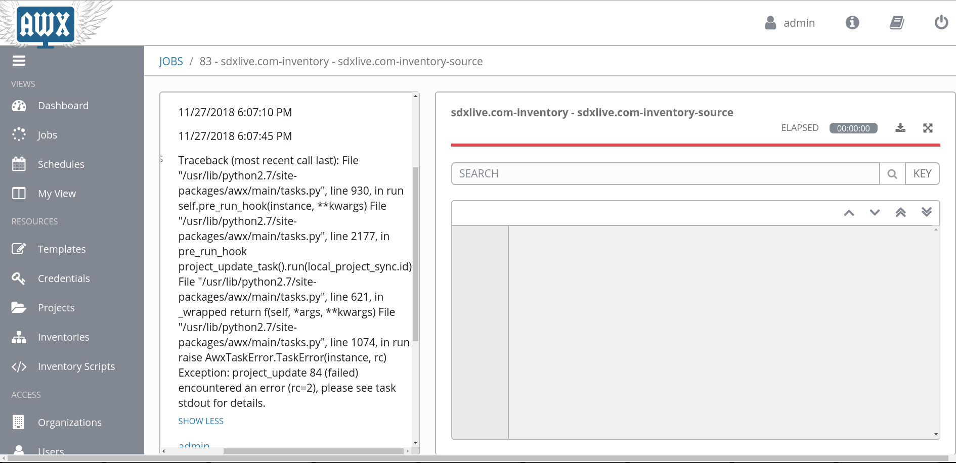 No credential is available when creating an inventory sourced from a project · Issue #2812 ...