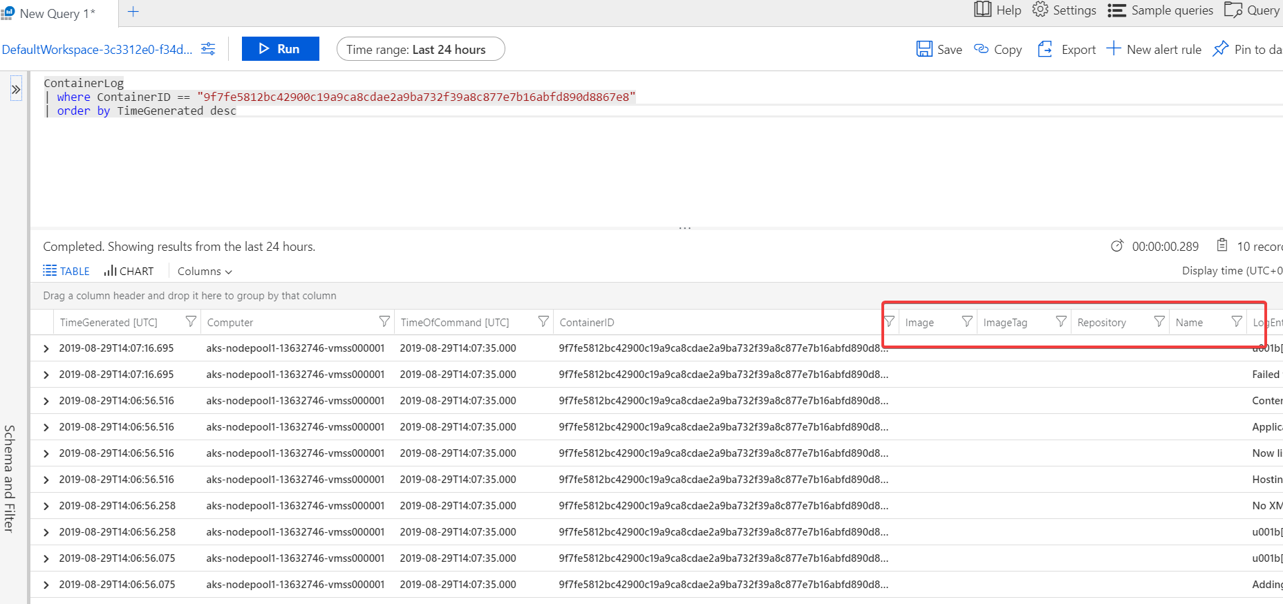 Log Analytics data missing container image etc. · Issue #1177 · Azure/AKS · GitHub