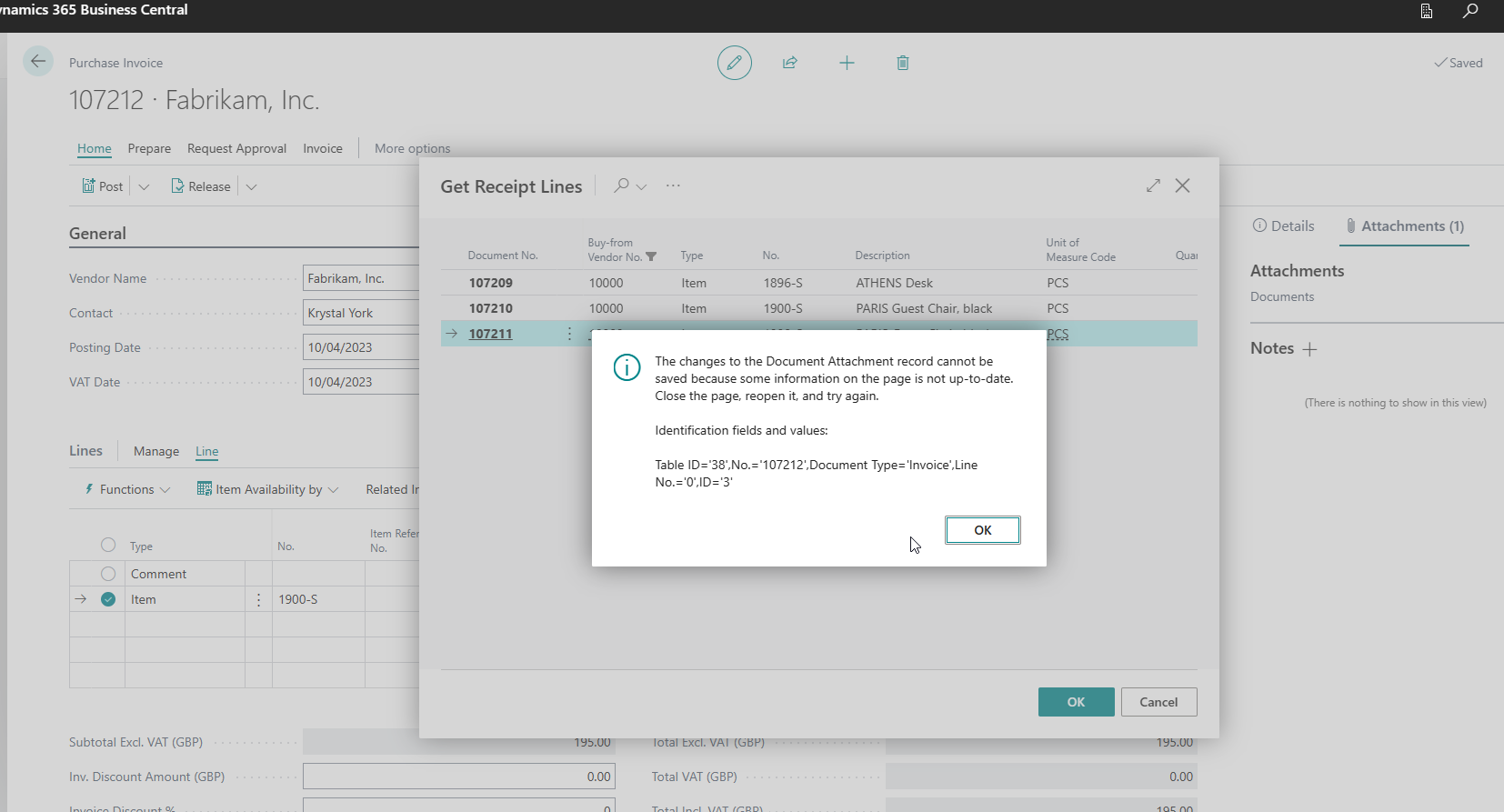 Get Receipt Lines - Error when adding from the same PO · Issue #7457 · microsoft/AL · GitHub