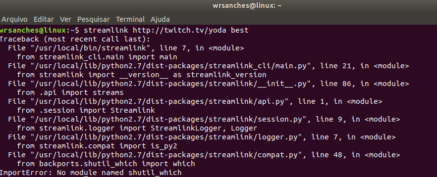 ImportError: No module named shutil_which · Issue #2029 · streamlink/streamlink · GitHub