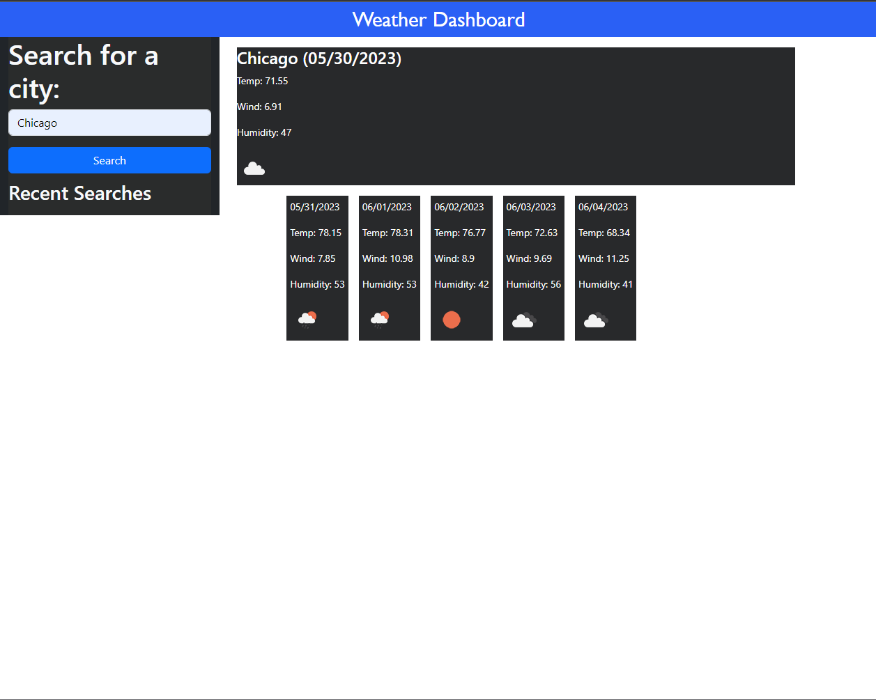 GitHub - robstowe/06-Weather-Dashboard: A Weather tracking application users can utilize to ...