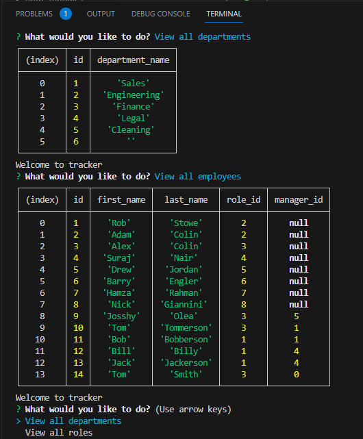 GitHub - robstowe/Employee_Tracker: A back-end employee tracker to view all departments, job ...