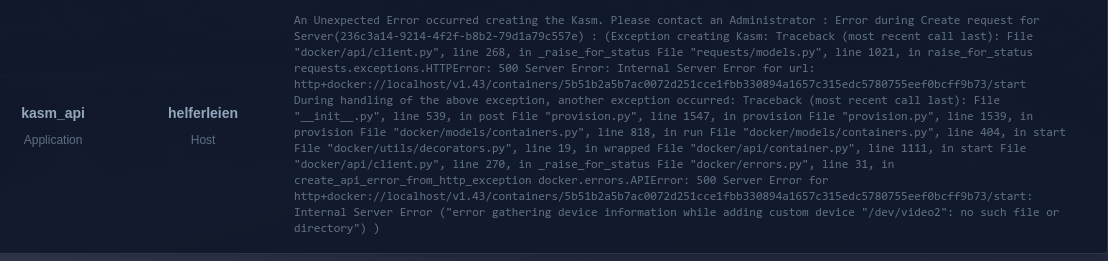 [Bug] - PreExisting Webcam seems to let workspaces fail on first startup · Issue #469 · kasmtech ...