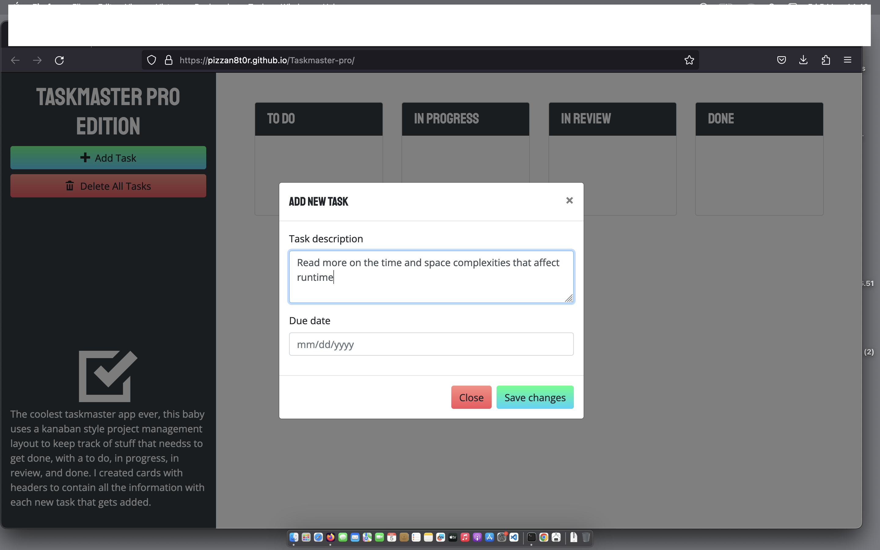 GitHub - Pizzan8t0r/Taskmaster-pro: You can add a task to the board, drag it across the sections ...