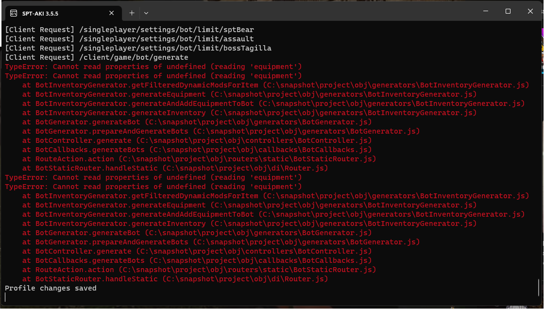 Server Console error/ No bots spawn with Progression mod 1.4.2 update · Issue #2 · VforValens ...