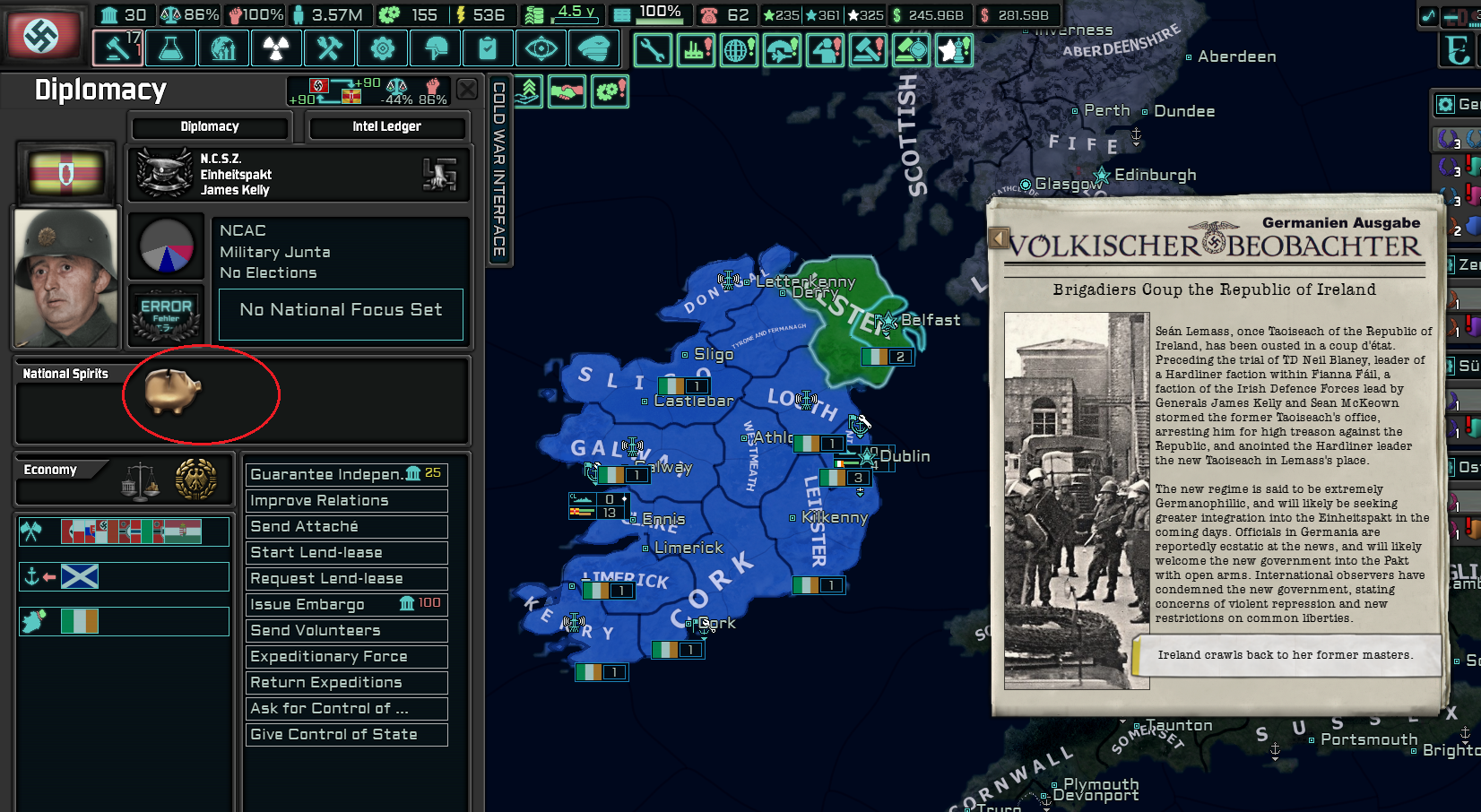 IRE/ULS - They haven't got the 'Member of the Zollverein' idea after ...