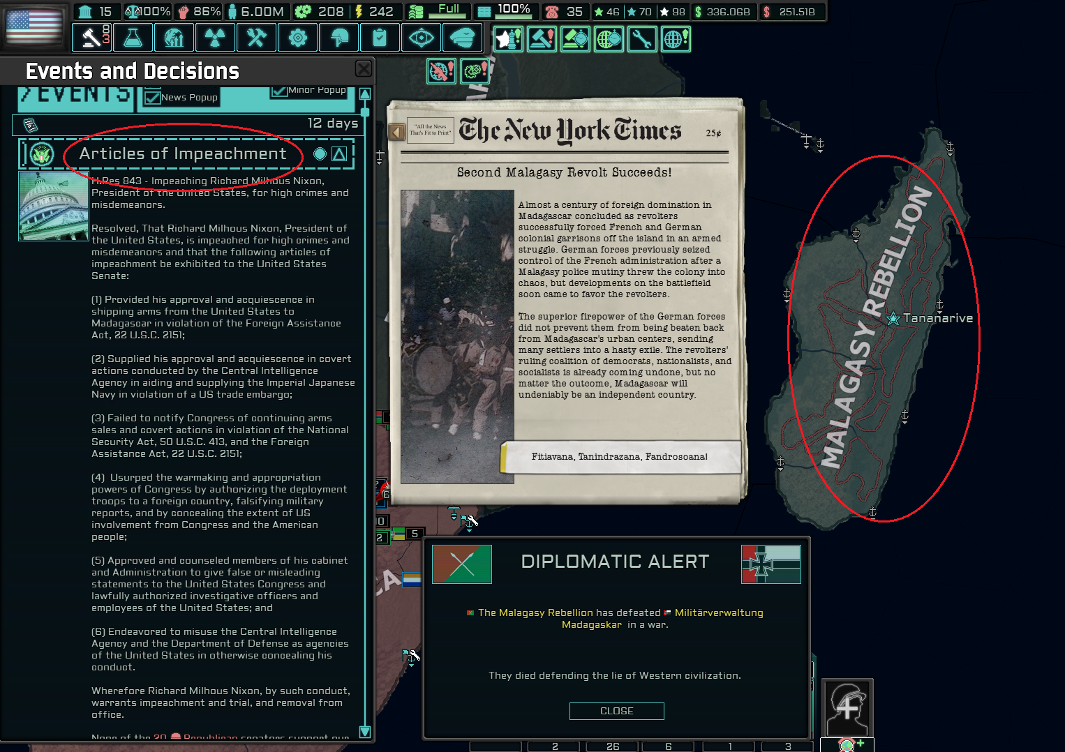 USA - I can't get 'Impeachment With Honor' after Malagasy rebels win the war and the impeachment ...