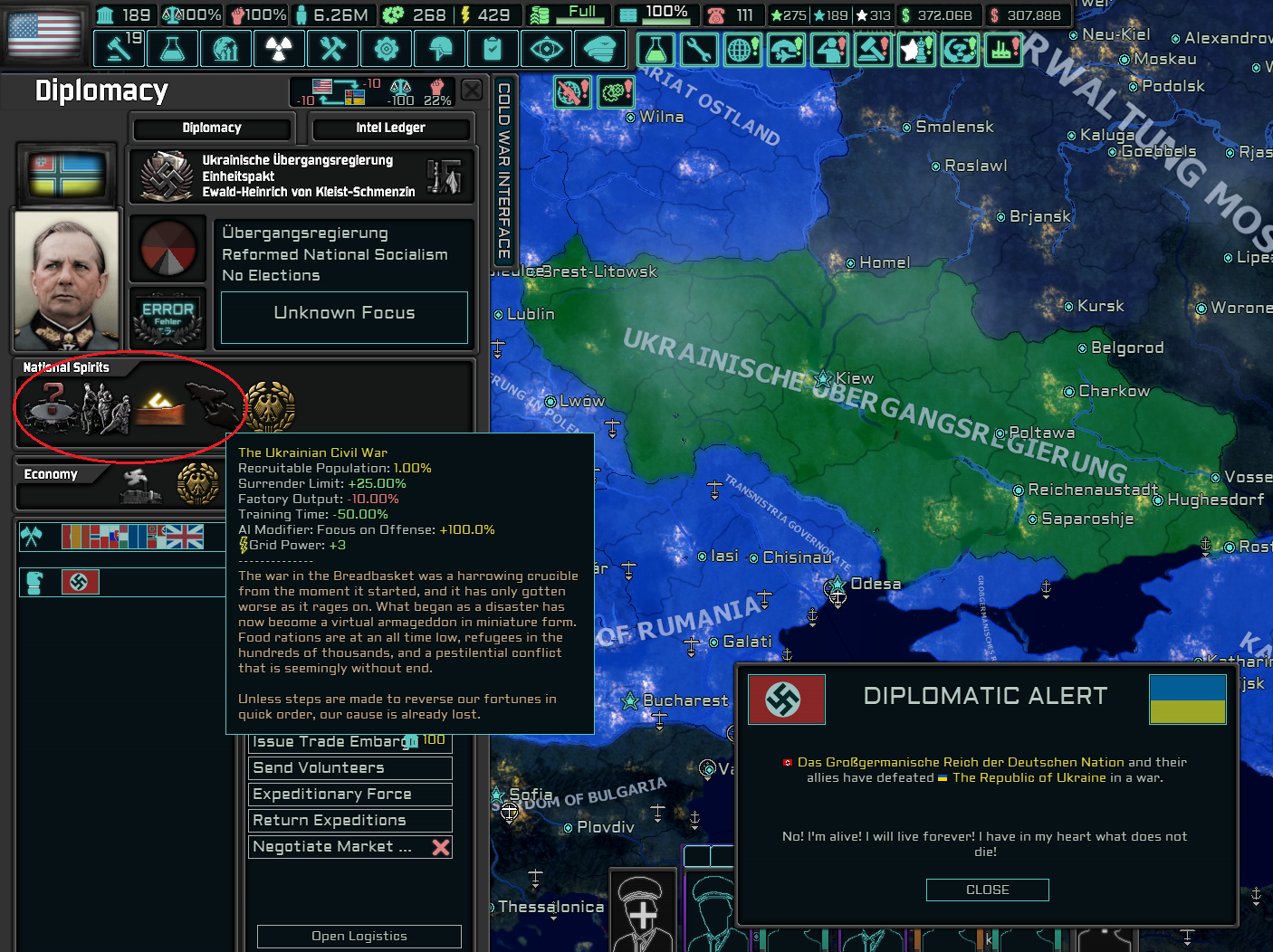 UKR - Some bugs after Germans defeats independent Ukraine and restores Reichskommissariat ...
