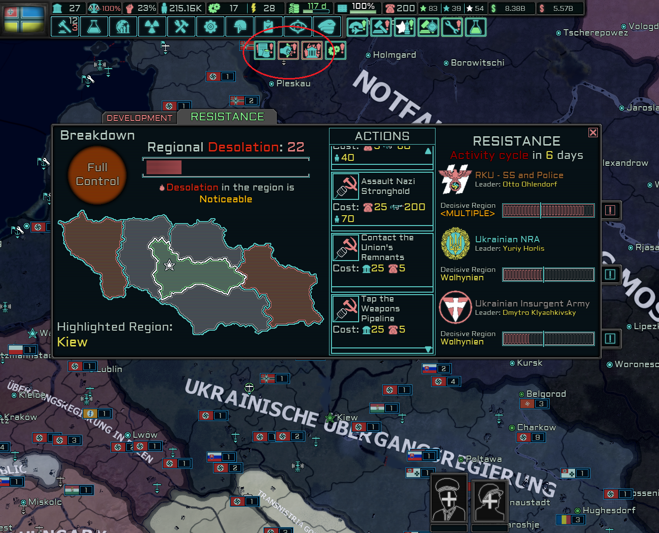 UKR - Some bugs after Germans defeats independent Ukraine and restores Reichskommissariat ...