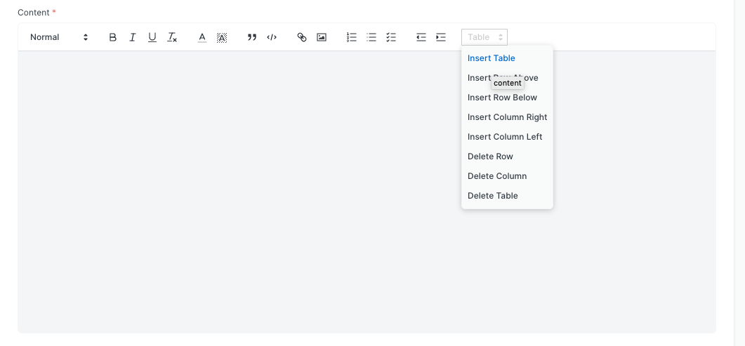 Tables are not visible in the Text editor in v13 · Issue #13249 · frappe/frappe · GitHub
