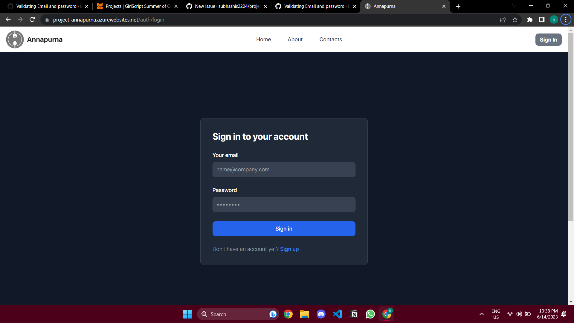 [Visibilty of password] · Issue #77 · subhashis2204/project-annapurna · GitHub