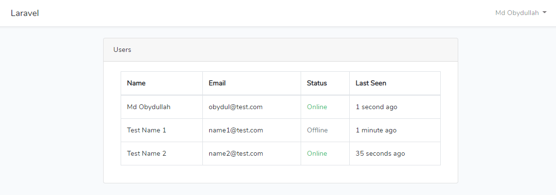 GitHub - mdobydullah/user-online-status-and-last-seen-in-laravel-6: Determine User Online Status ...