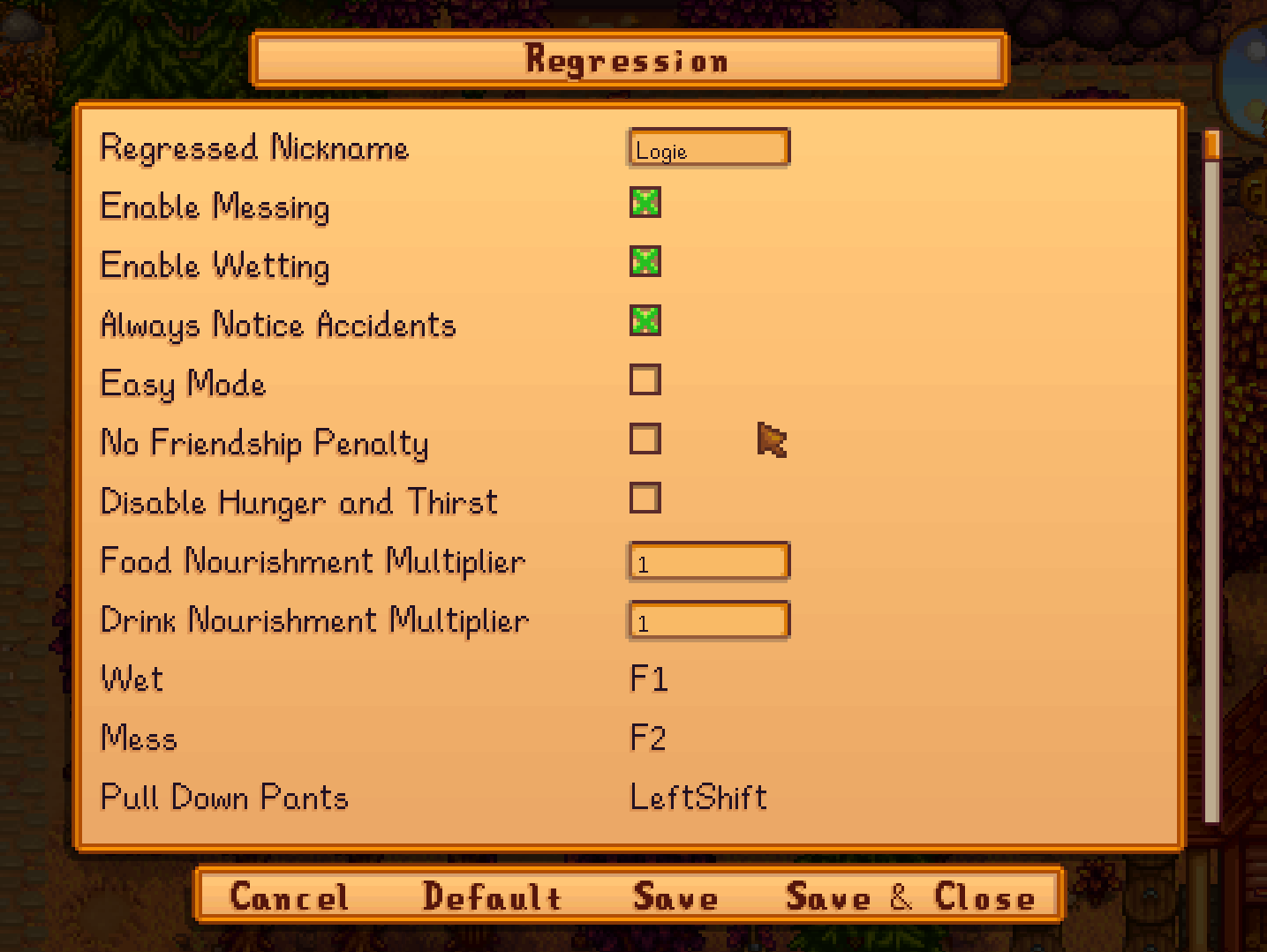 Generic Mod Config Menu Preview · zippity21 Stardew_Valley_Regression_Mod · Discussion #90 · GitHub