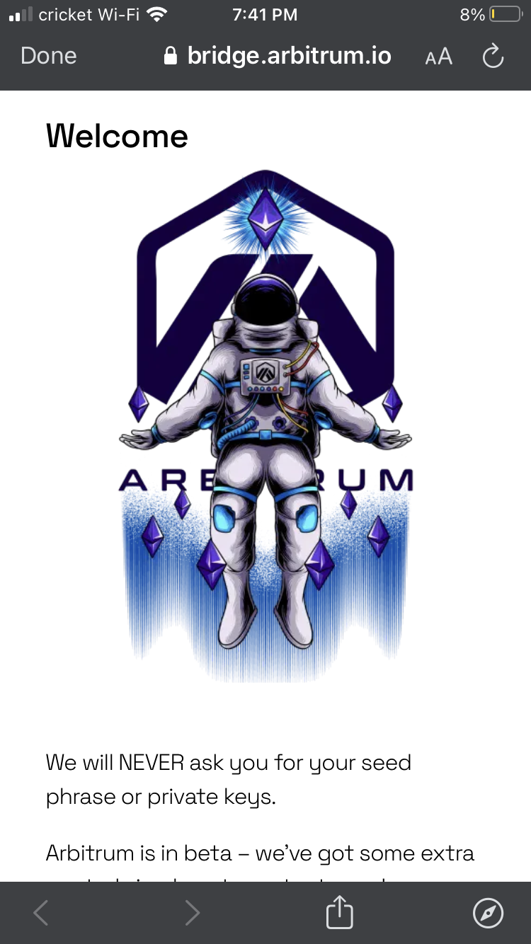 Page is not scrollable when welcome dialog is open · Issue #776 · OffchainLabs/arbitrum-token ...