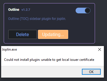 Upgrade/Install plugin unable to get local issuer certificate · Issue #5961 · laurent22/joplin ...