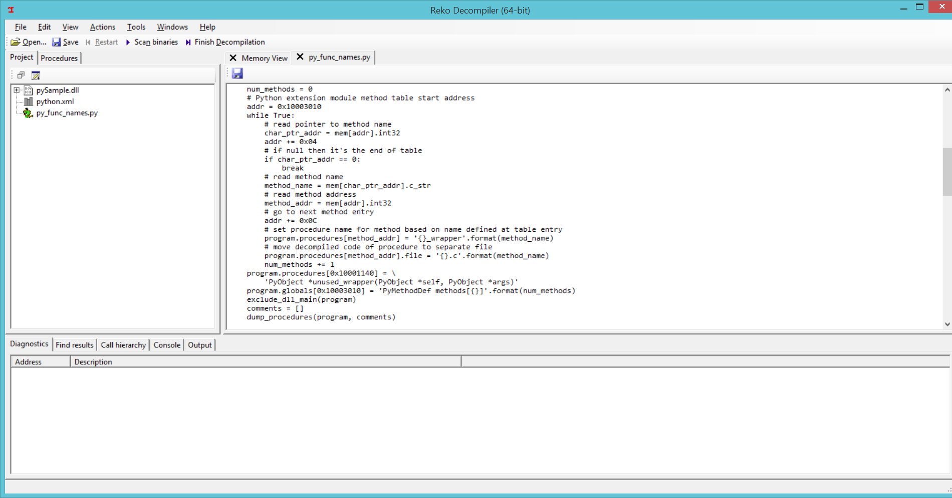Create text editor for user-defined scripts · Issue #1021 · uxmal/reko · GitHub
