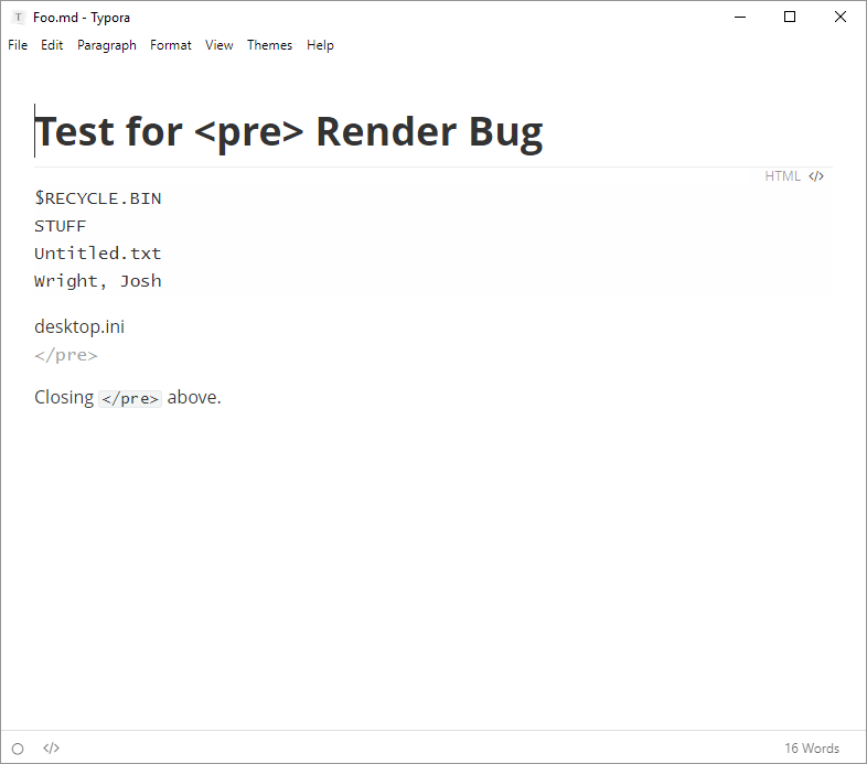Closing HTML Tag In Rendered Output Issue 3356 Typora typora issues GitHub