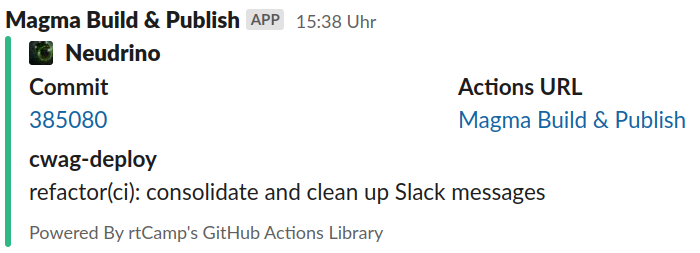 Make messages sent to Slack homogeneous · Issue #14283 · magma/magma · GitHub