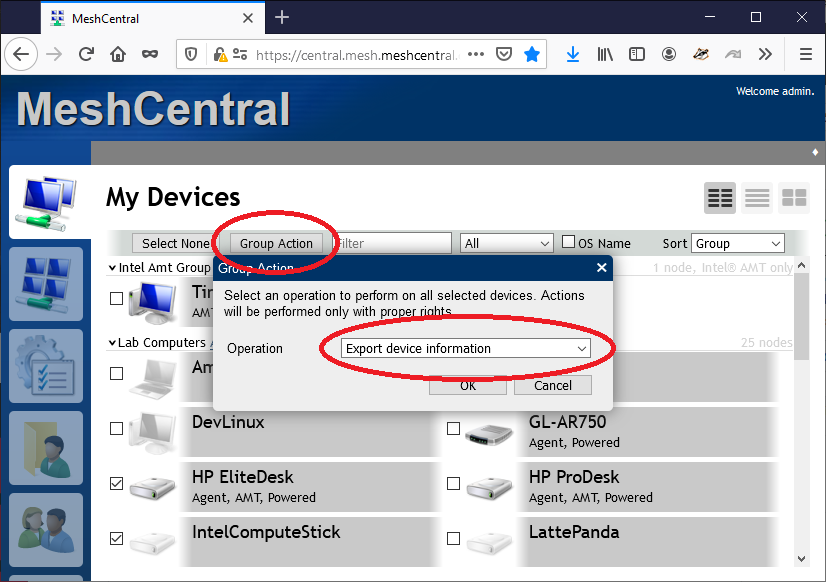 Export a detailed list of devices from groups · Issue #2054 · Ylianst/MeshCentral · GitHub