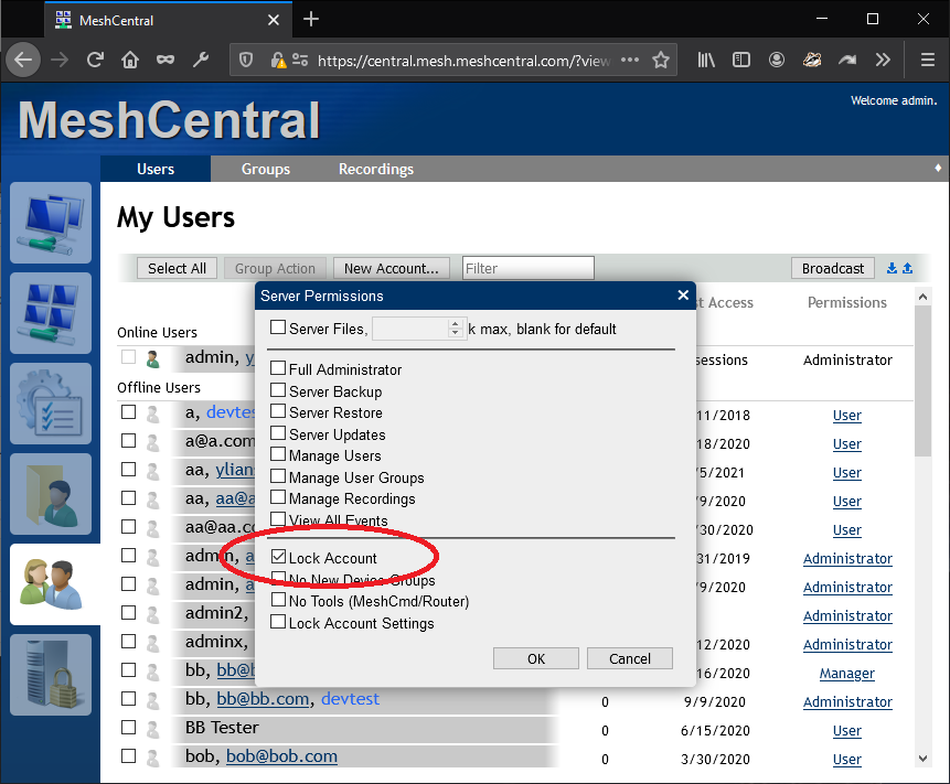 Log off users · Issue #2173 · Ylianst/MeshCentral · GitHub