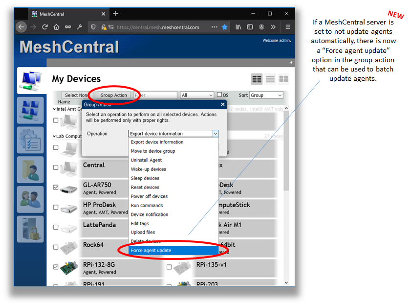 force push agent update from the server · Issue #2285 · Ylianst/MeshCentral · GitHub