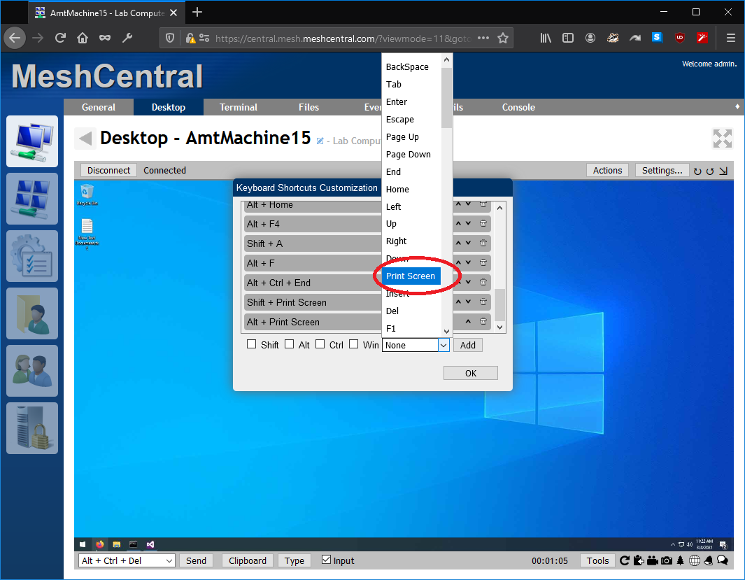 Print Screen not being sent · Issue #2343 · Ylianst/MeshCentral · GitHub