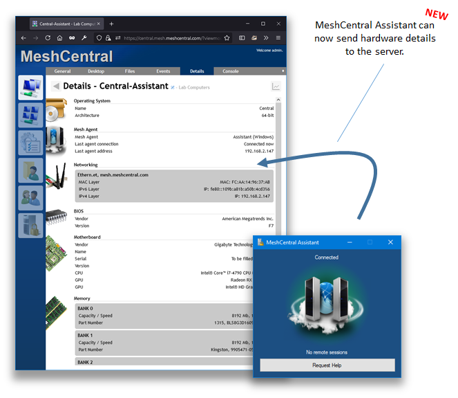 MeshAssistant doesn't report full system details. -- Enhancement ...