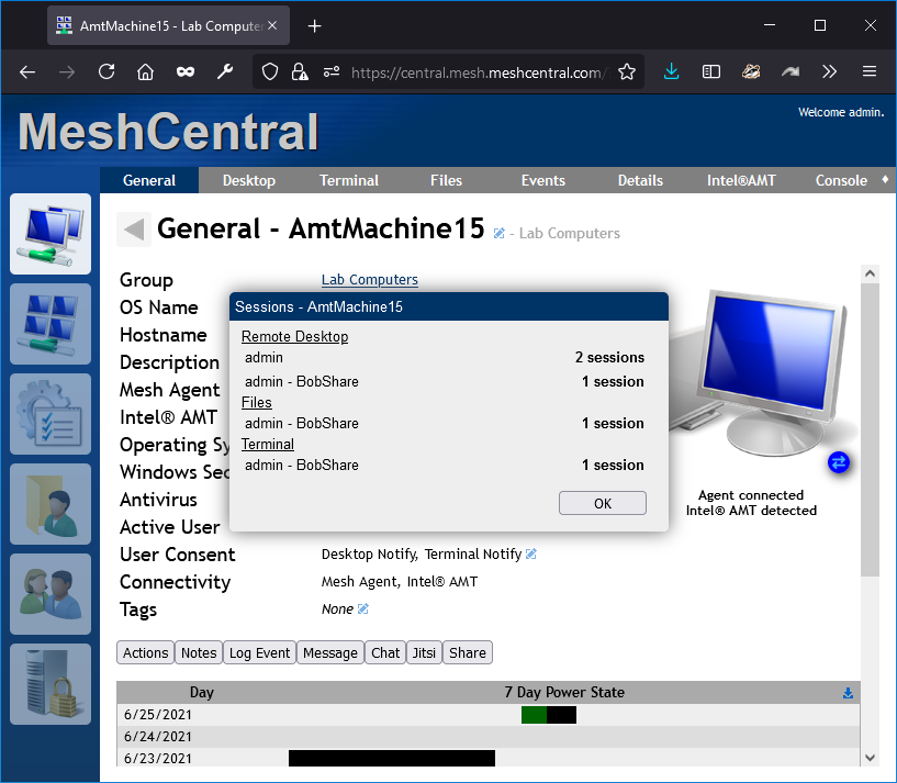 Show guest name in session list for sharing links · Issue #2812 · Ylianst/MeshCentral · GitHub