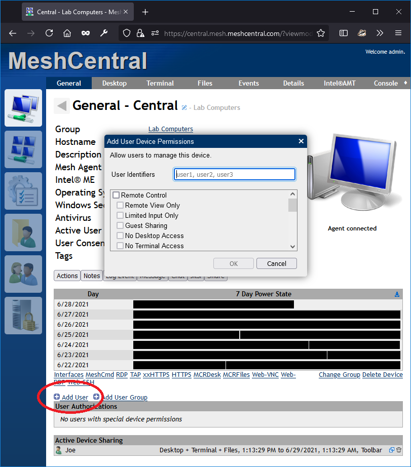 Device transfer from account to account · Issue #2824 · Ylianst/MeshCentral · GitHub